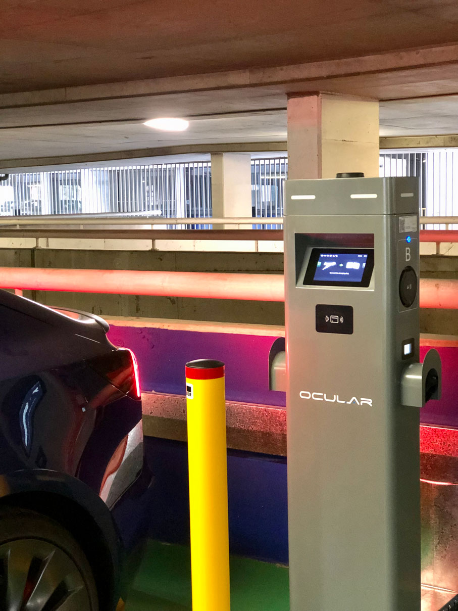 Ocular IQ Dual Port Tower | 2 x 7 kW | w/5m cable Type 2 - EVSE Australia