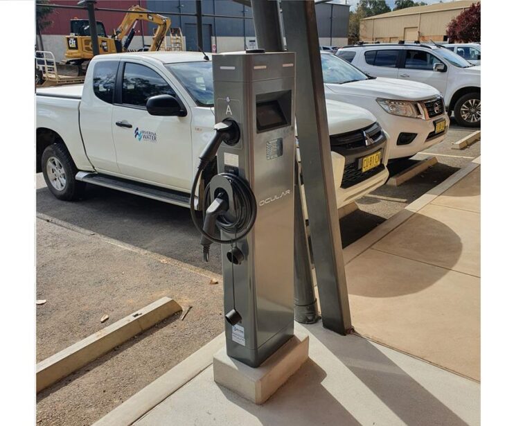 Ocular IQ Dual Port Tower V2 | 2 x 22 kW | Socket - EVSE Australia