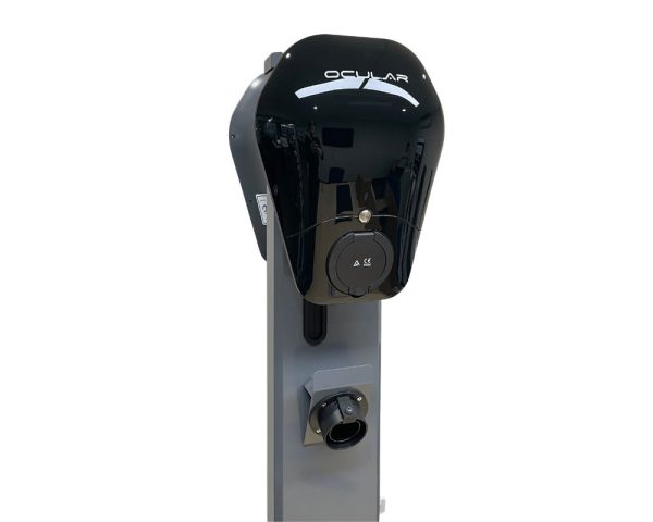 Ocular IQ EV Station Stand Dual | Powder Coated Steel - EVSE Australia